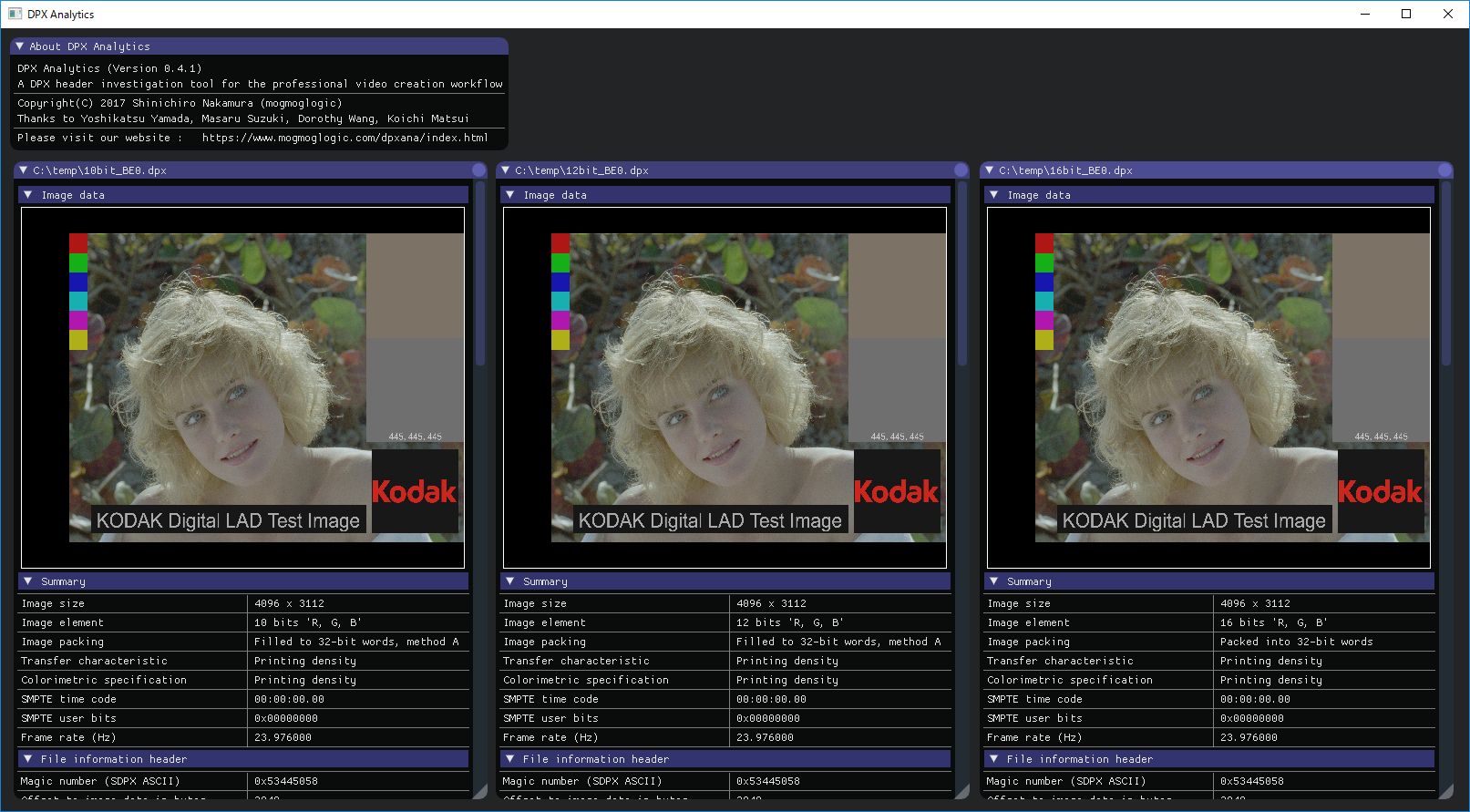 DPX Analytics - A DPX header investigation tool for the professional ...
